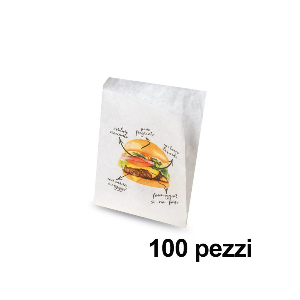 Sacchetti antigrasso Street Food Paper Bag - Ideali per panini e fritti